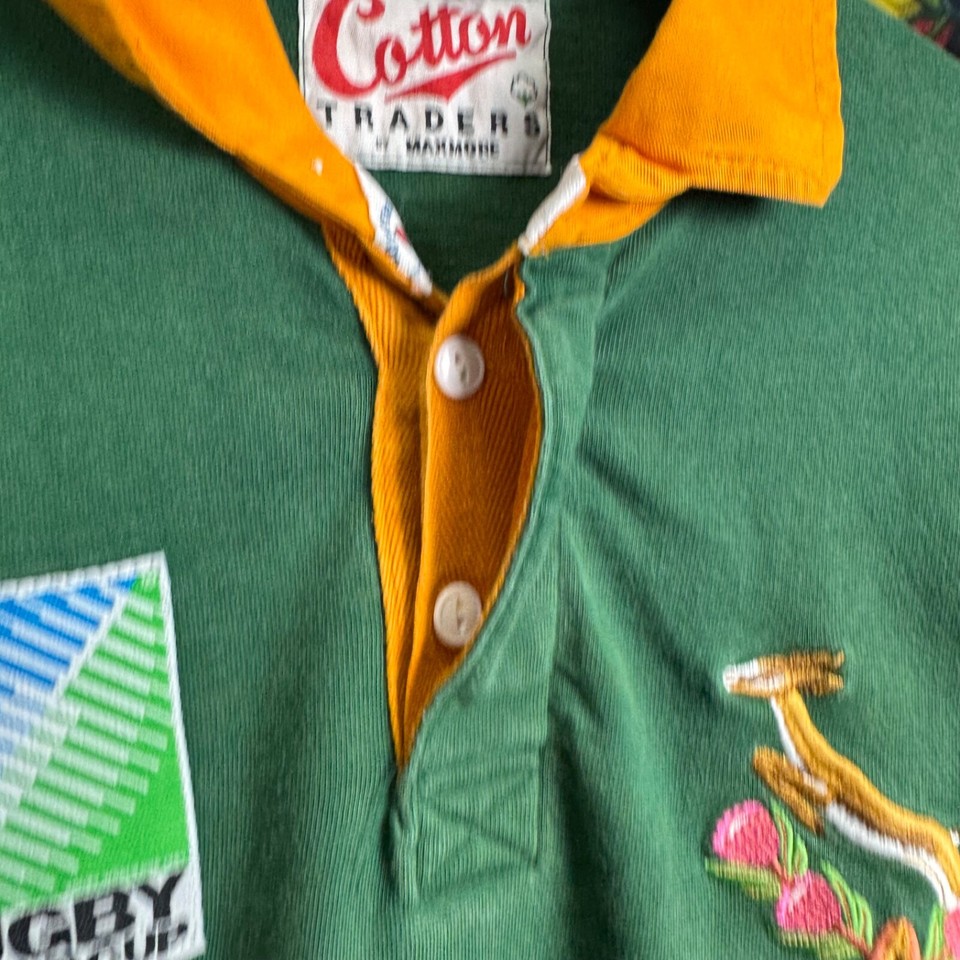 SOUTH AFRICA SPRINGBOKS 1995 RUGBY LONG SLEEVE JERSEY COTTON TRADERS by ...