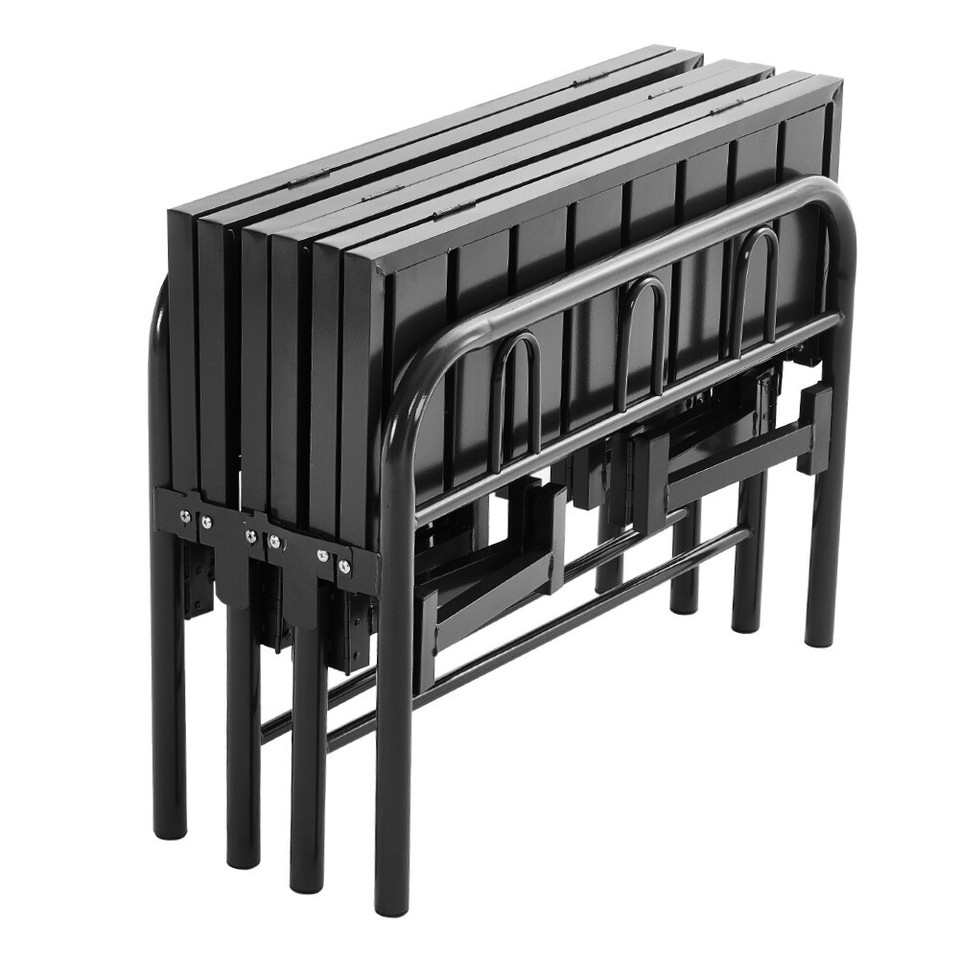 Durable Steel Folding Bed Compact Small Single Bed Frame Guest ...
