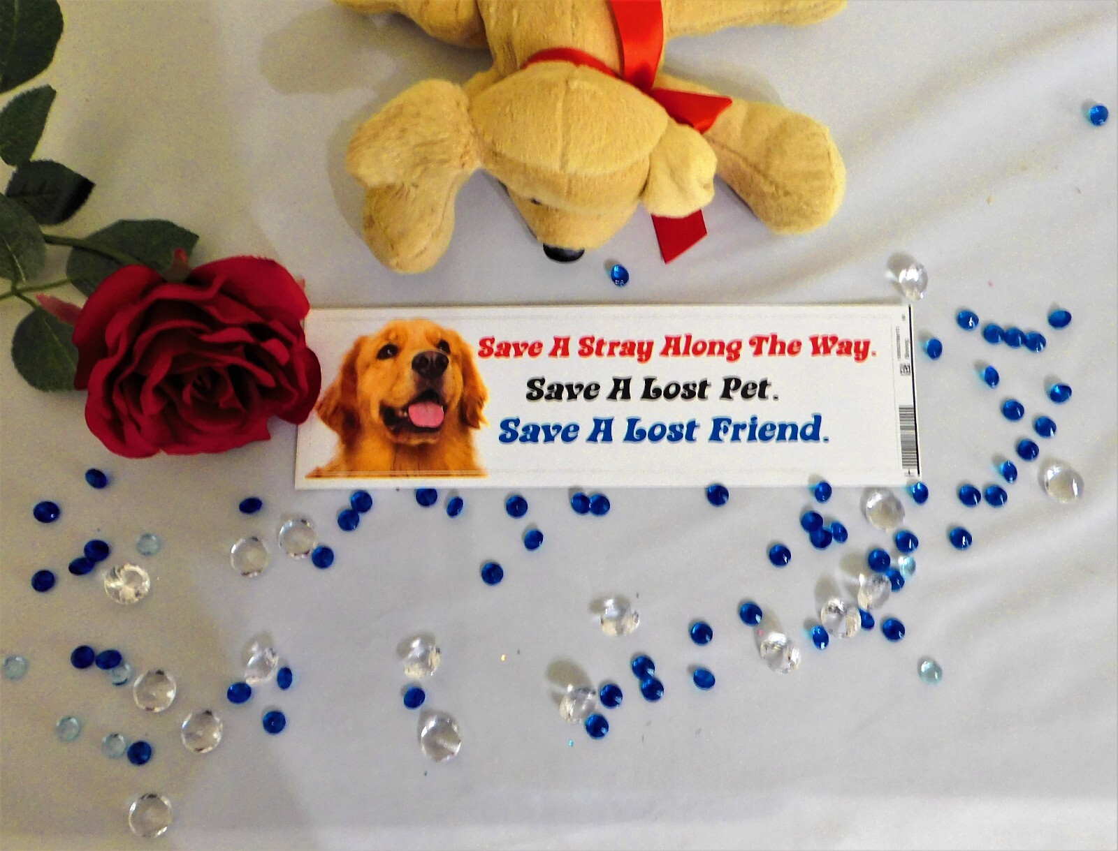 Pet Bumper Sticker 3in W x 11in L " Save A Stray Along The Way. Save A ...