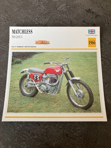 CARTE FICHE MOTO collection ATLAS MATCHLESS 500 G85 CS | eBay