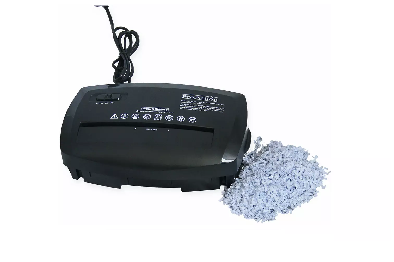 ProAction Paper Shredder 6 Sheet 15 Litre Micro Cross Cut A4 Auto on ...