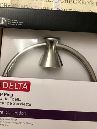 NEW NIB Delta Lahara Towel Ring 73846-SS STAINLESS STEEL FINISH | eBay
