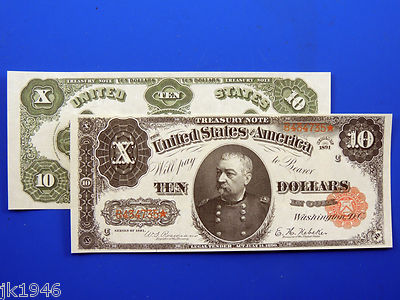 Reproduction $10 1891 Treasury Note US Paper Money Currency Copy | eBay