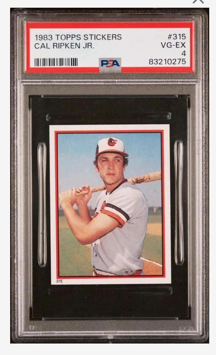 1983 Topps Sticker #315 Cal Ripken Jr PSA 4 VG EX Orioles Great Looking ...