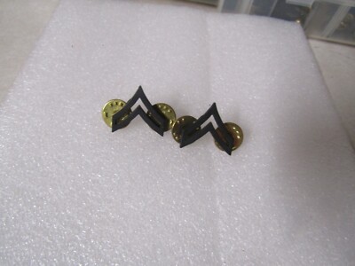MILITARY INSIGNIA SUBDUED PIN ON RANK SET OF 2 E-4 CORPORAL | eBay
