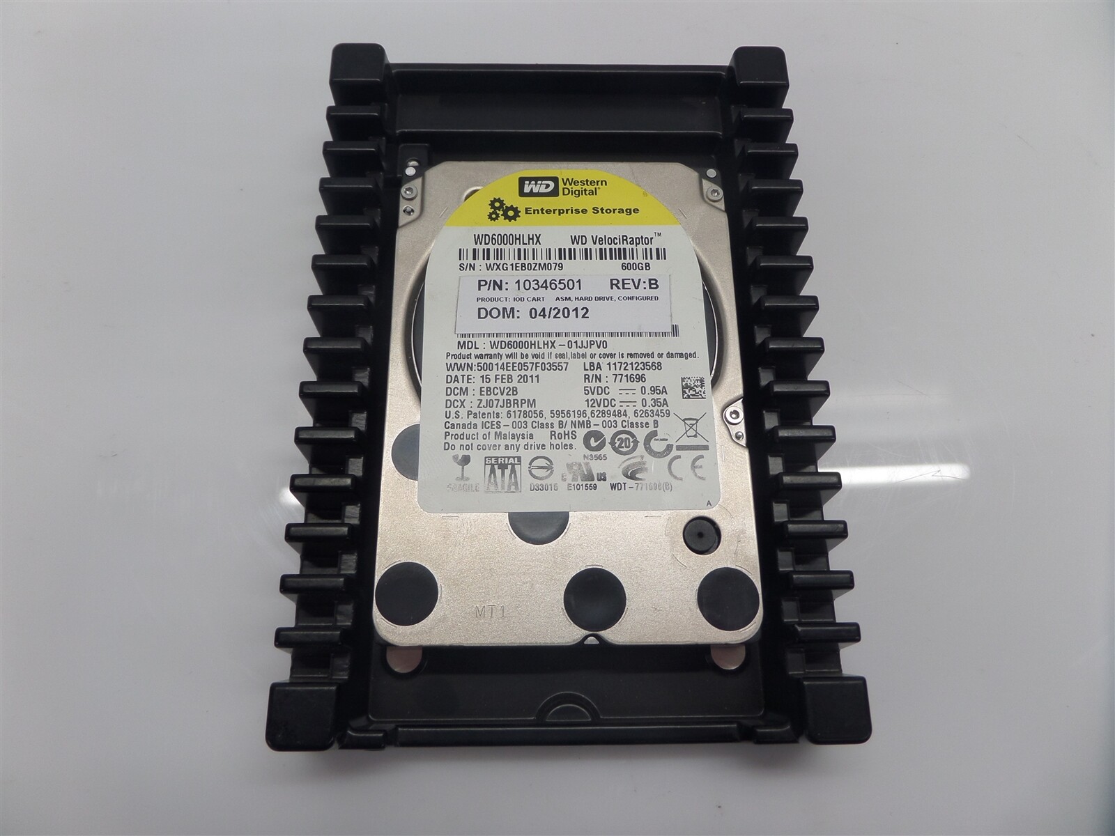 Western Digital WD VelociRapter WD6000HLHX 600GB 2.5" HDD w/ 3.5" Caddy ...