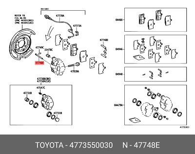 Genuine OE pin, w/hole for rear disc brake, 4773550030 for TOYOTA 47735 ...