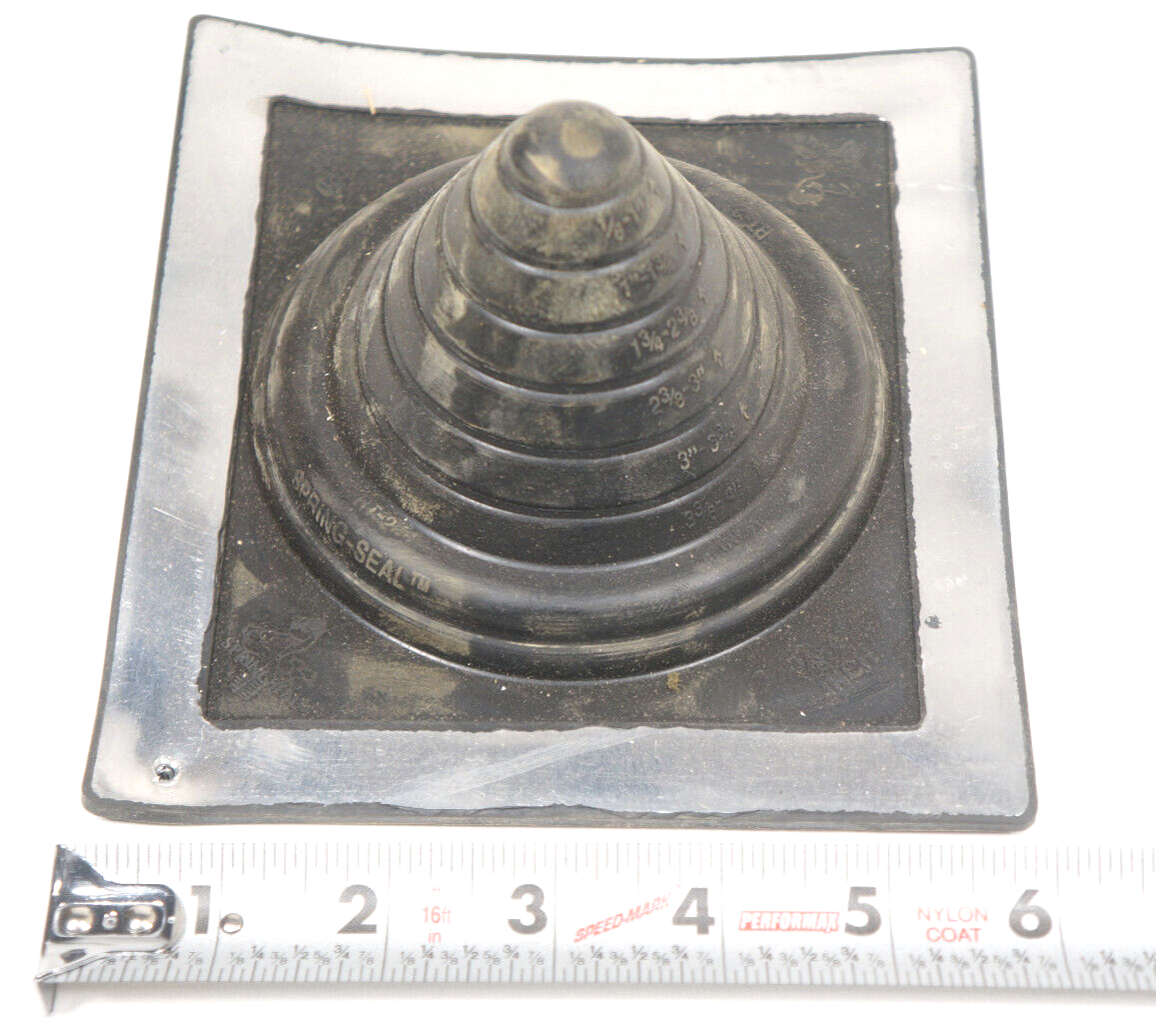 6 Inch Square 1/8-4 Inch Pipe Flat Roof Rubber Penetration Seal Gasket ...