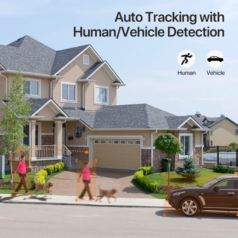4K 8MP HD PTZ Camera WIFI POE Camera Outdoor AI Human Tracking CCTV ...