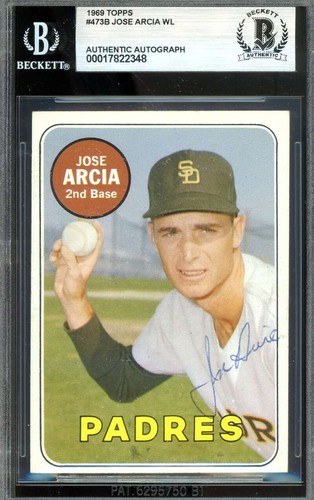 Jose Arcia Beckett BAS Signed 1969 Topps Key Card Autograph | eBay
