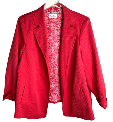 Tan Jay Womens Apricot Textured Weave Fully Lined Open Face Jacket Size ...