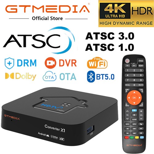 GTMEDIA 4K ATSC 3.0 Receiver FTA DRM ATSC Digital Converter Box TV ...