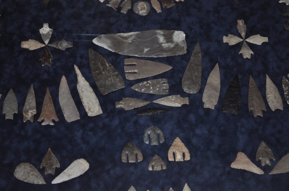 Large RARE American Texas Arrowheads Artifact framed collection Museum ...