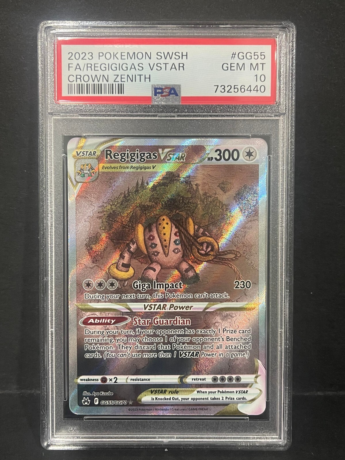 Pokemon 2023 Crown Zenith Full Art Regigigas VSTAR #GG55 PSA Gem Mint ...