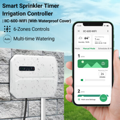 Lawn Water Sprinkler System WiFi Irrigation Controller Watering Timer ...