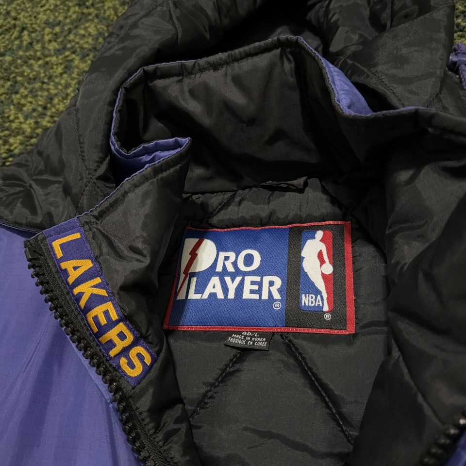 Vintage Pro Player NBA Los Angeles Lakers Hooded Puffer Down Jacket ...