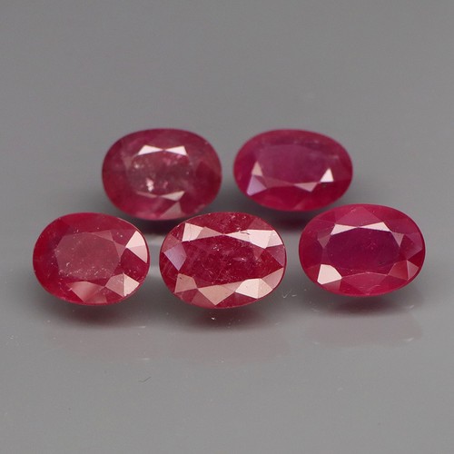 Oval 8x6 mm.HEATED ONLY Top Red Pink Ruby Mozambique 5Pcs/8.28Ct. | eBay