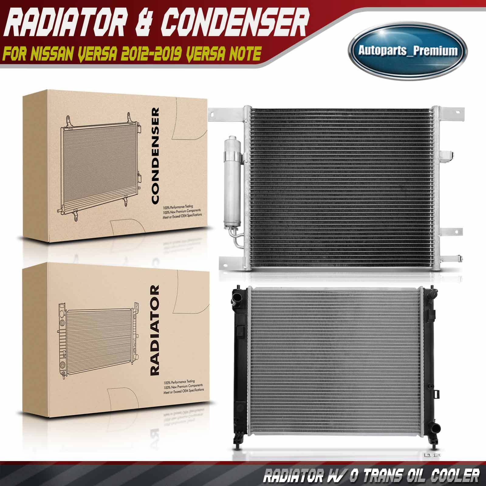 Radiator & AC Condenser Cooling Kit for Nissan Versa 2012-2019 Versa ...