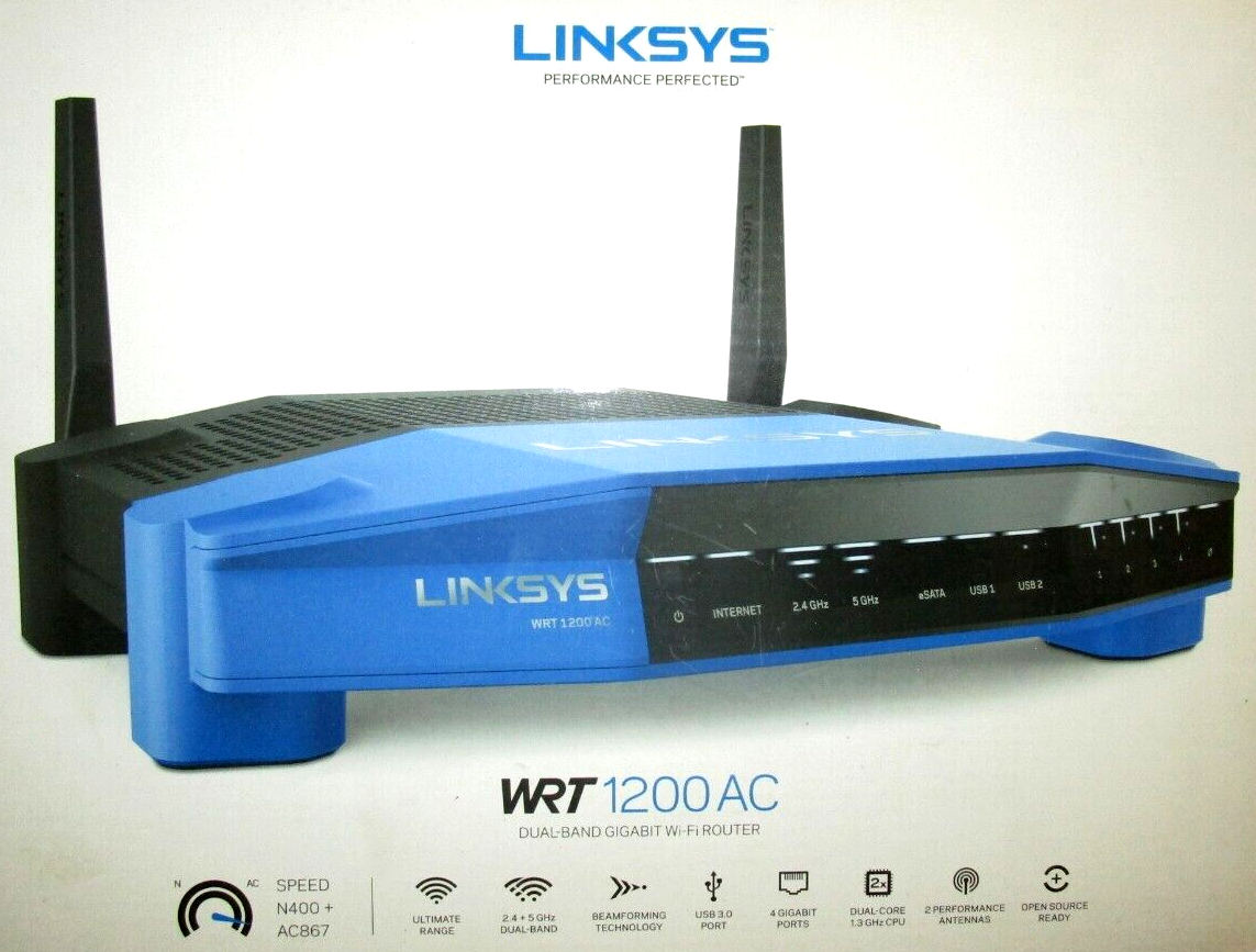 Linksys WRT1200AC 1200 Mbps 4-Port Gigabit Wireless AC Router With ...