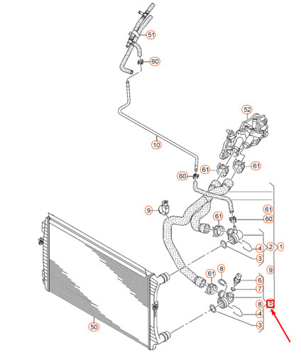 AUDI A3 8V COOLING SYSTEM QUICK ACTING COUPLING 5Q0122291AK | eBay