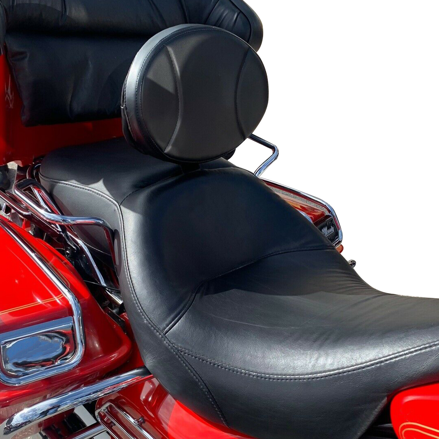 Plug-In Driver Rider Backrest Pad For Harley Touring Road King Glide 97 ...