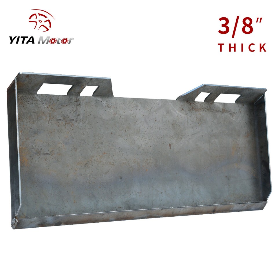 3/8" Quick Tach Mount Plate Skid Steer Heavy Steel Front Loader Bucket ...