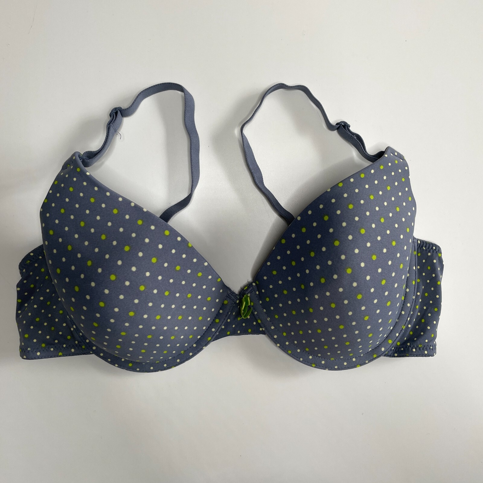 Maidenform T-Shirt Bra 36C Satin Lined Cup Polka Dots Underwire 07959 ...