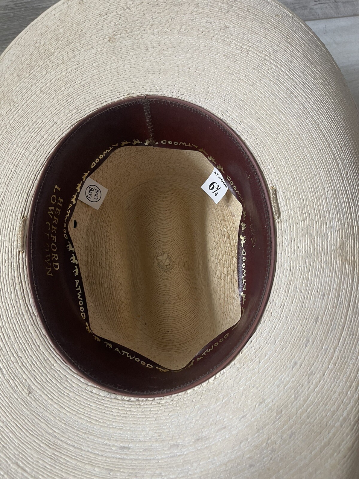 Atwood Hereford Low Crown Straw Cowboy Hat 7x 6-3/4” … - Gem