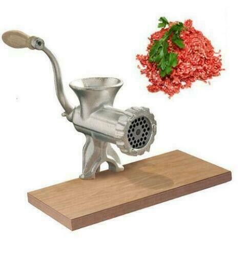 MEAT MINCER MINCE MAKER WITH BENCH CLAMP CAST IRON HEAVY DUTY HAND ...