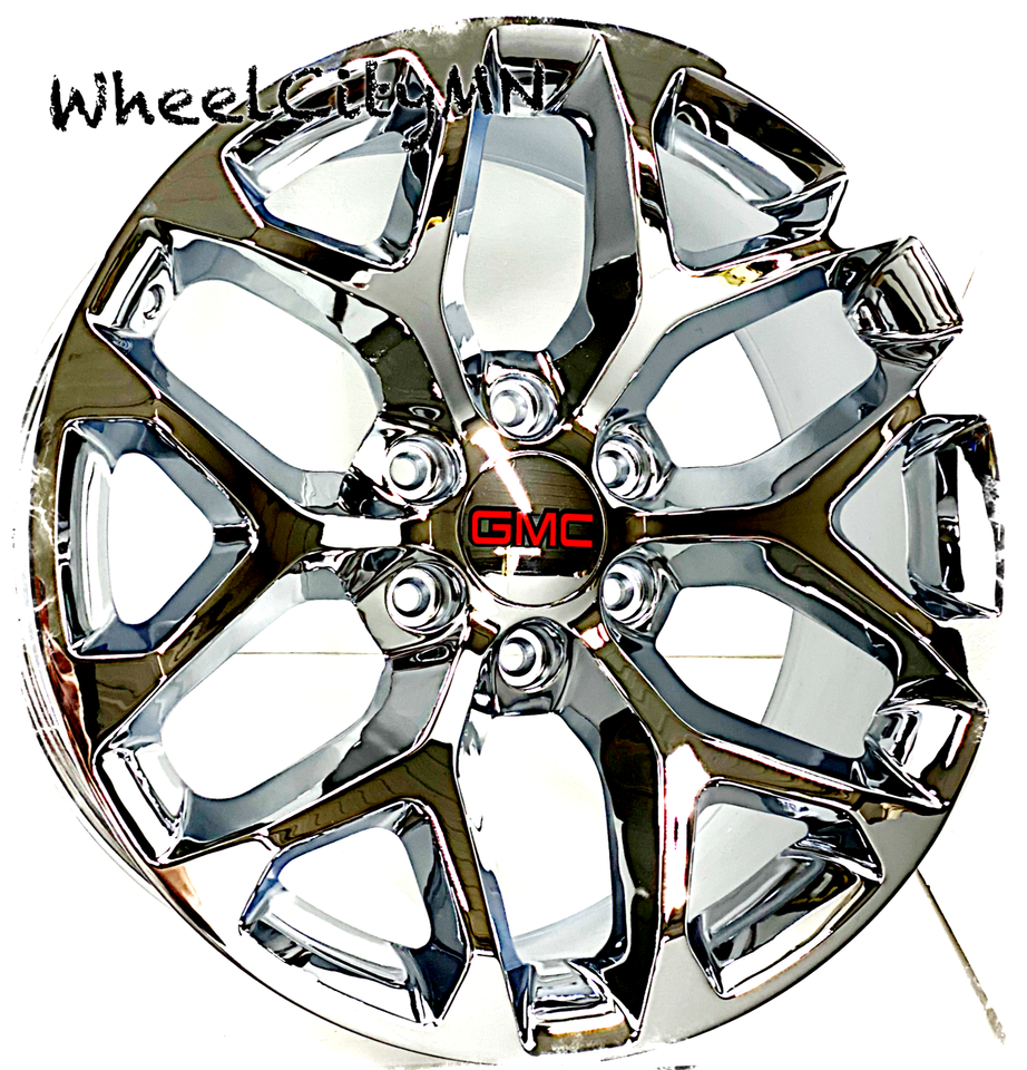20” Chrome OE 5668 SFO Snowflake Replica Wheels fits 2024 GMC Sierra ...