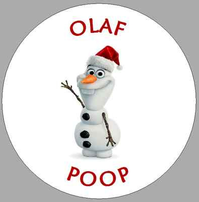 x24 Small Circular Olaf Poop Stickers Christmas Sweet Bag Gift Sticky ...