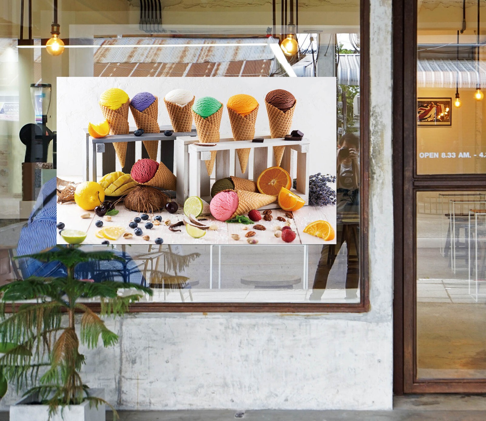 3D Ice Cream Dessert Shop A2062 Window Stickers Vinyl Wallpaper Wall ...