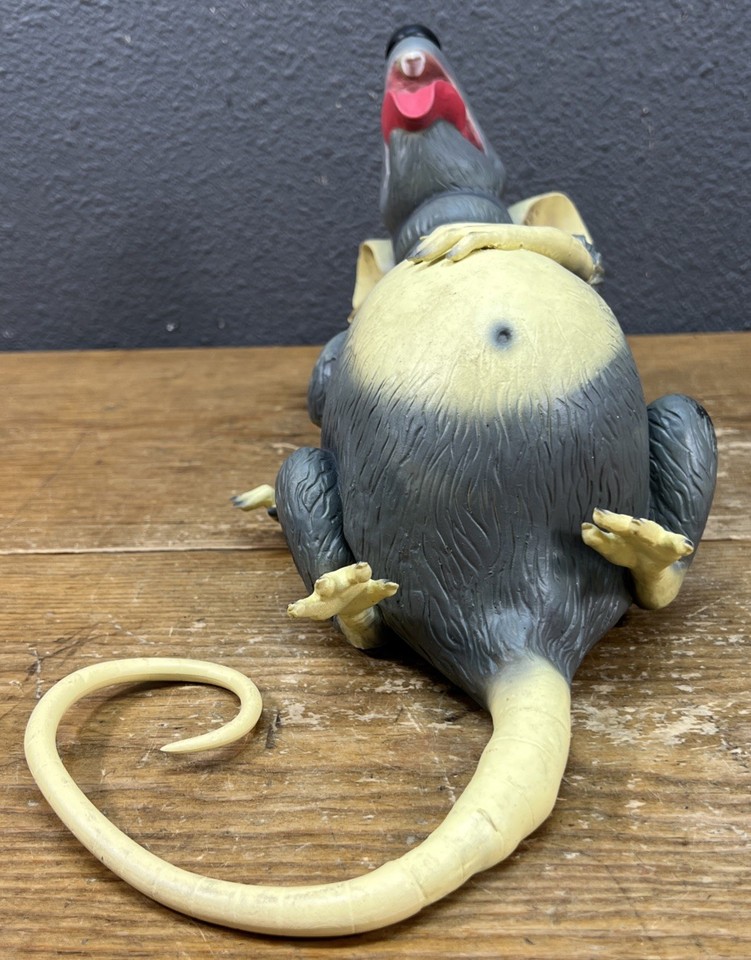 Gemmy 15" Animated Talking Burping Dying Halloween Fat Rat Rubber Prop ...