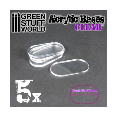 Green Stuff World Bases 25x50mm Oval Pill Acrylic Bases - Clear New | eBay