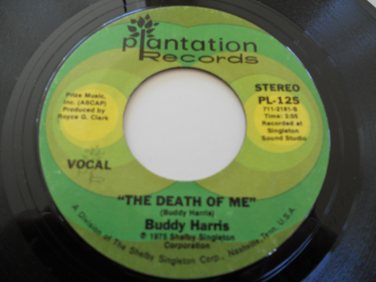 BUDDY HARRIS NM- The Death Of Me 45 Scarlet Beacon PS-125 Plantation 7 ...