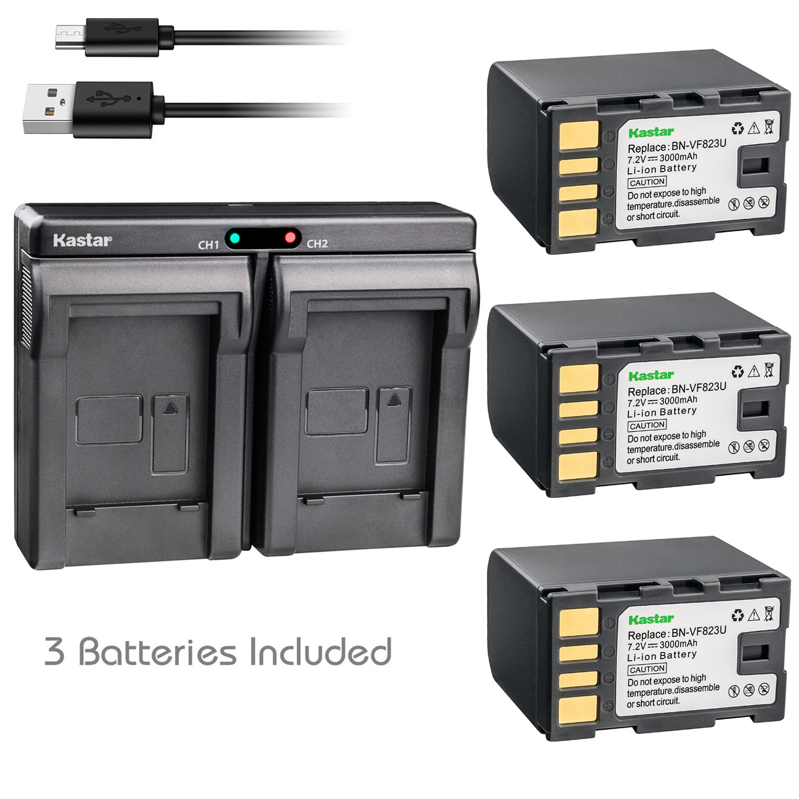 Kastar Battery Dual Charger For Jvc Bn Vf823 Bn Vf823u Jvc Bn Vf923 Bn