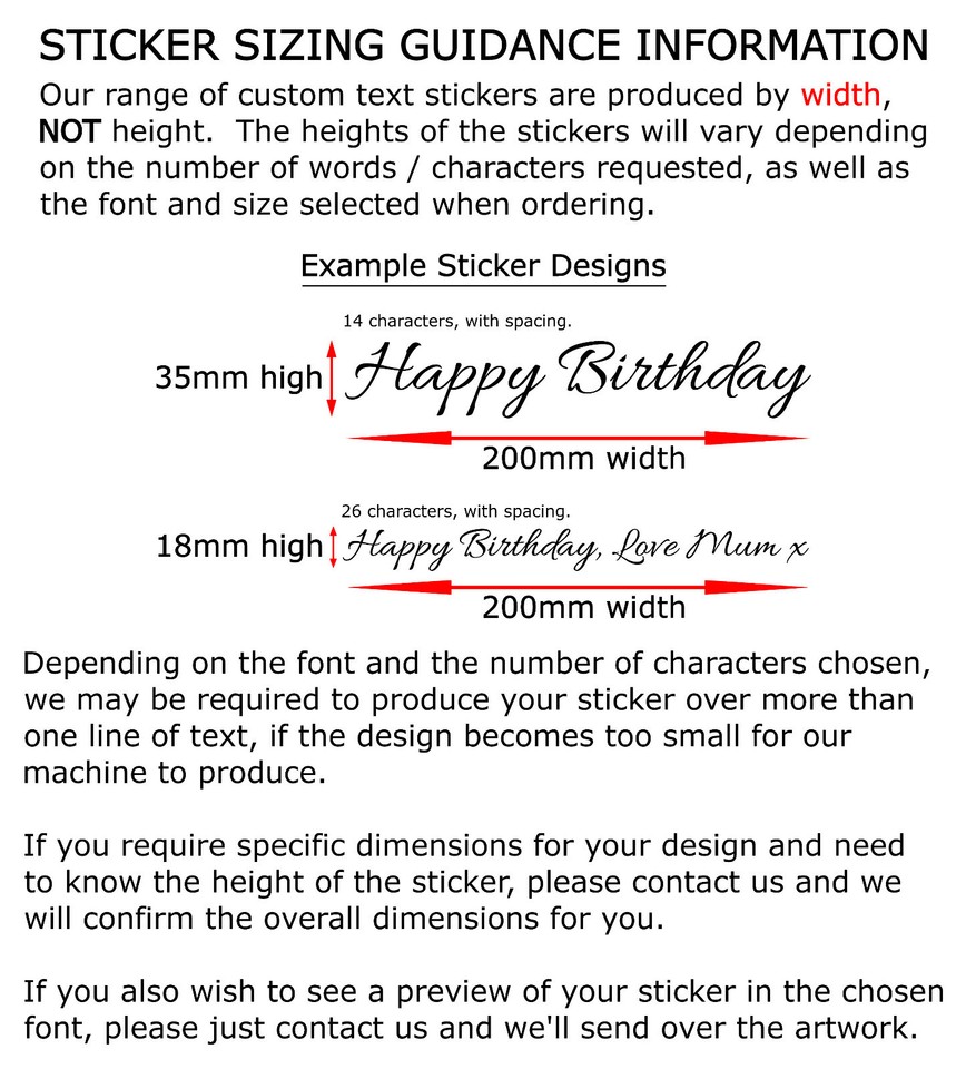 Custom Text Slogans Personal Names Quote Wording Stickers Decals Fonts ...