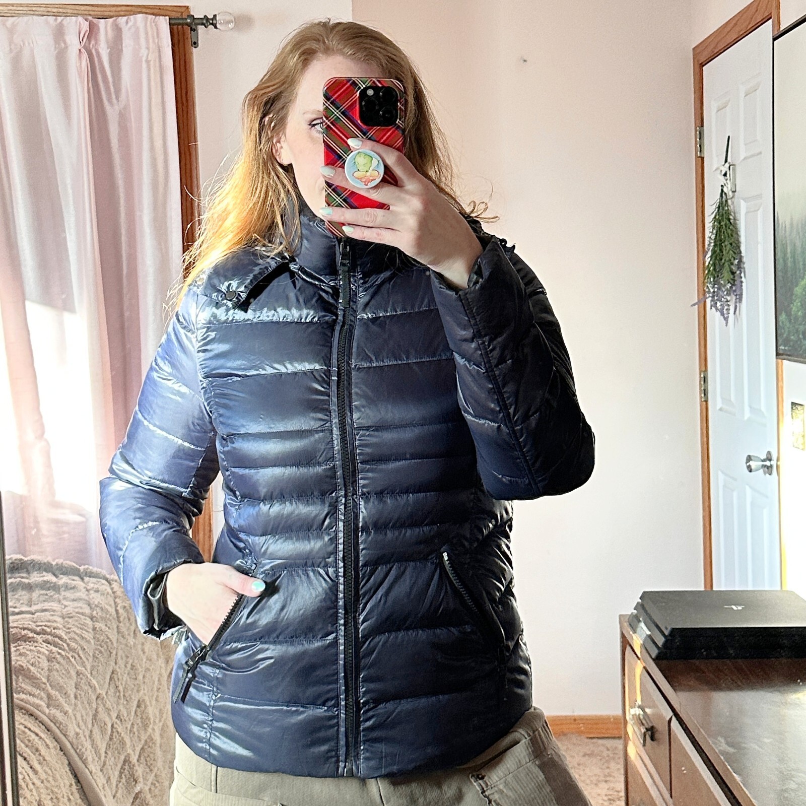 Andrew Marc 650 Fill Down Feather Jacket Blue Puffer … - Gem