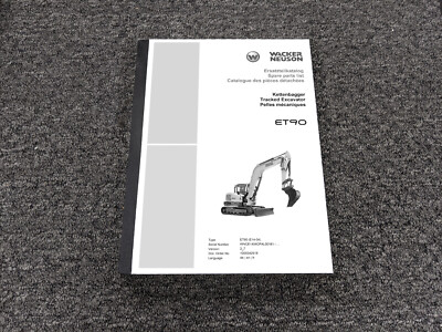 Wacker Neuson ET90 Tracked Excavator Parts Catalog Manual | eBay