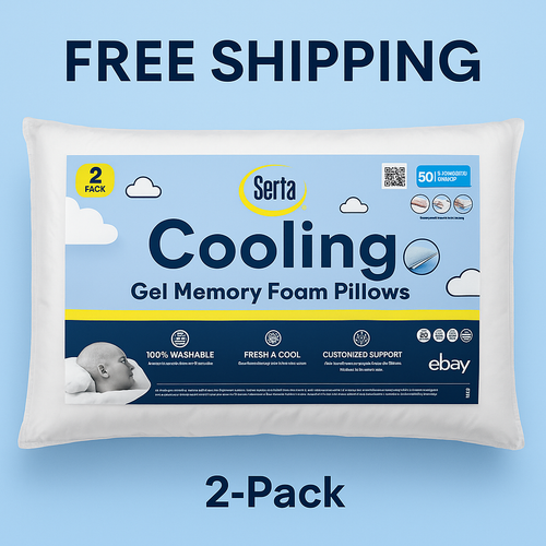 Serta 2-Pack Gel Memory Foam Cluster Bed Pillows 617014527739| eBay