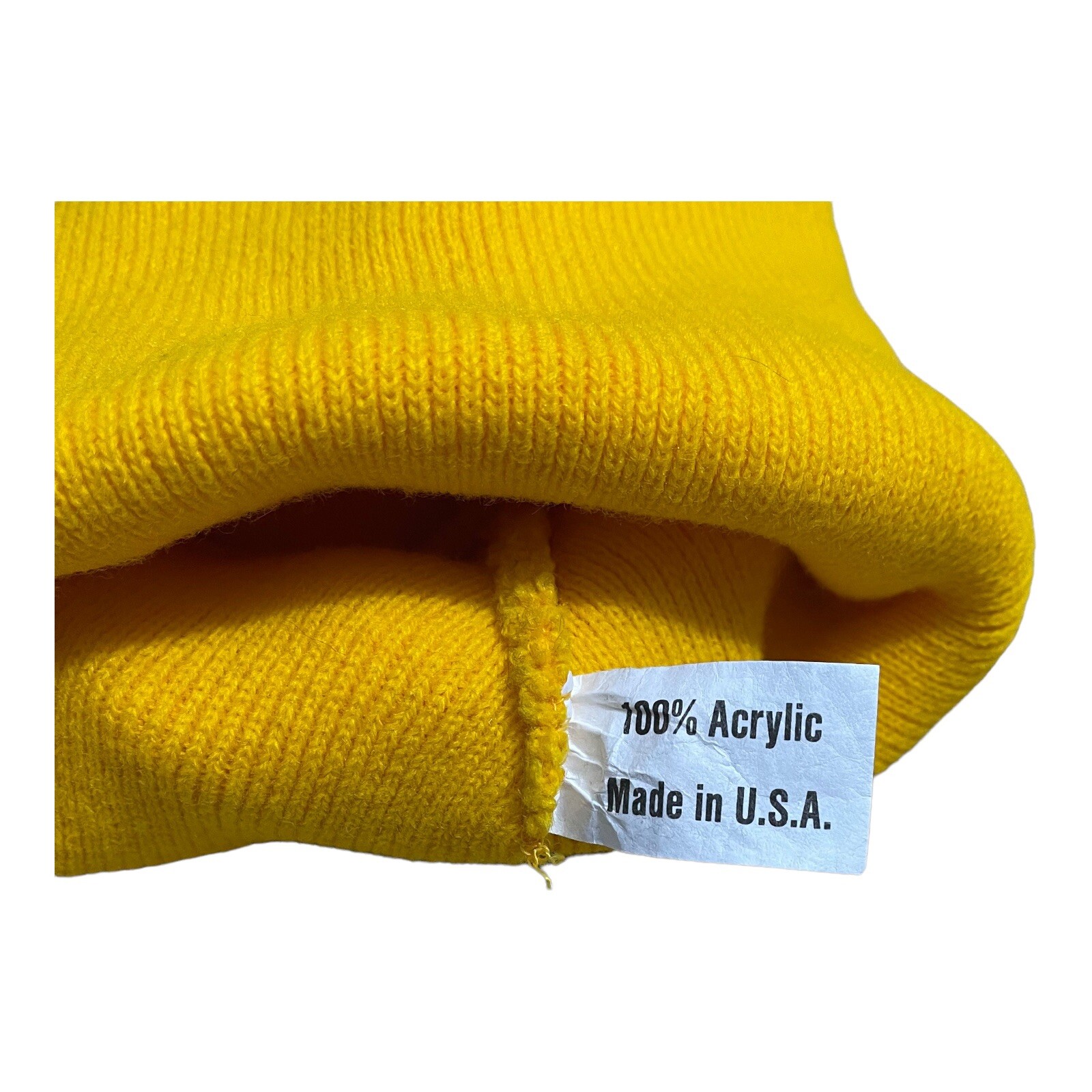 Caterpillar CAT Equipment Yellow Cuffed Beanie Cap Sewn Logo Patch Made ...