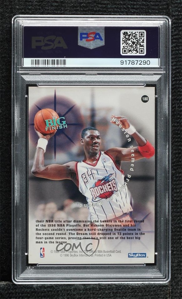 1996-97 NBA Hoops The Big Finish Hakeem Olajuwon #180 PSA 9 MINT HOF | eBay