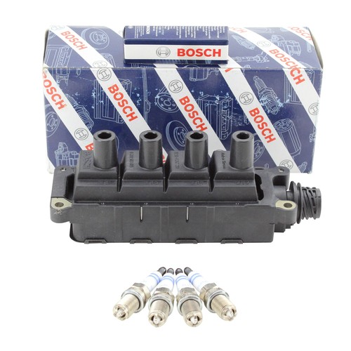 Bosch Ignition Coil & 4 Platinum Spark Plugs Kit For BMW E36 318ti 1.9 ...