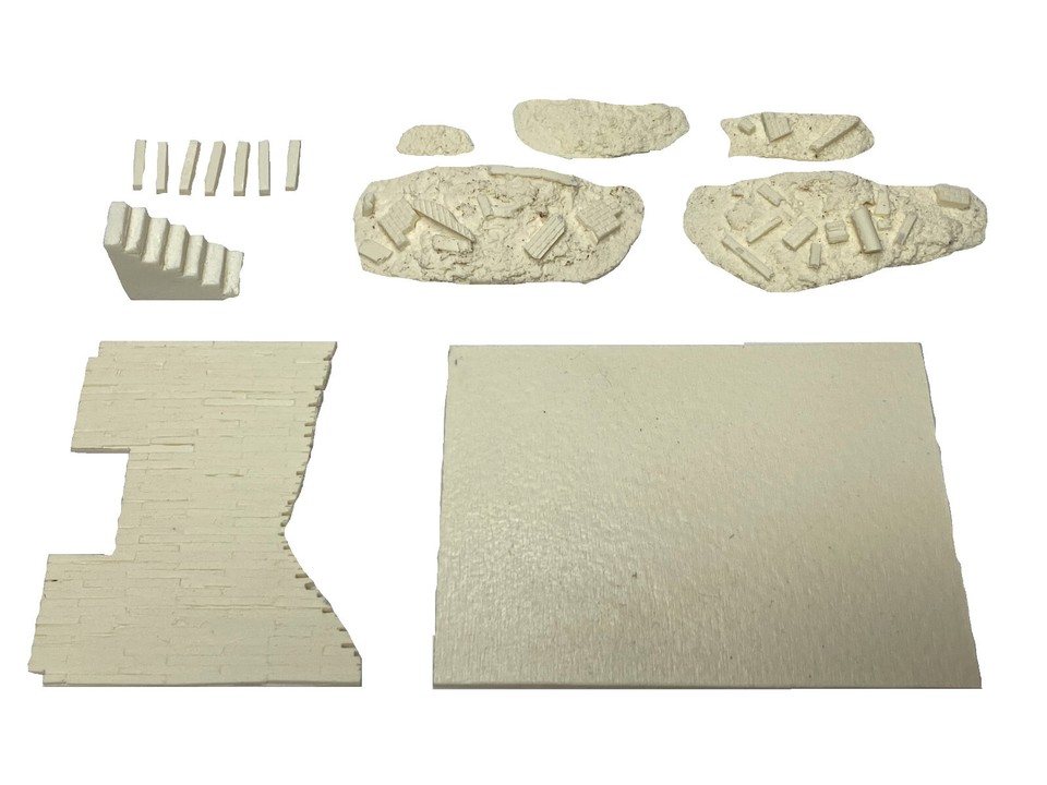 1/72 Scale Damaged House Ruins Building Kit – 24pc Terrain for Dioramas ...