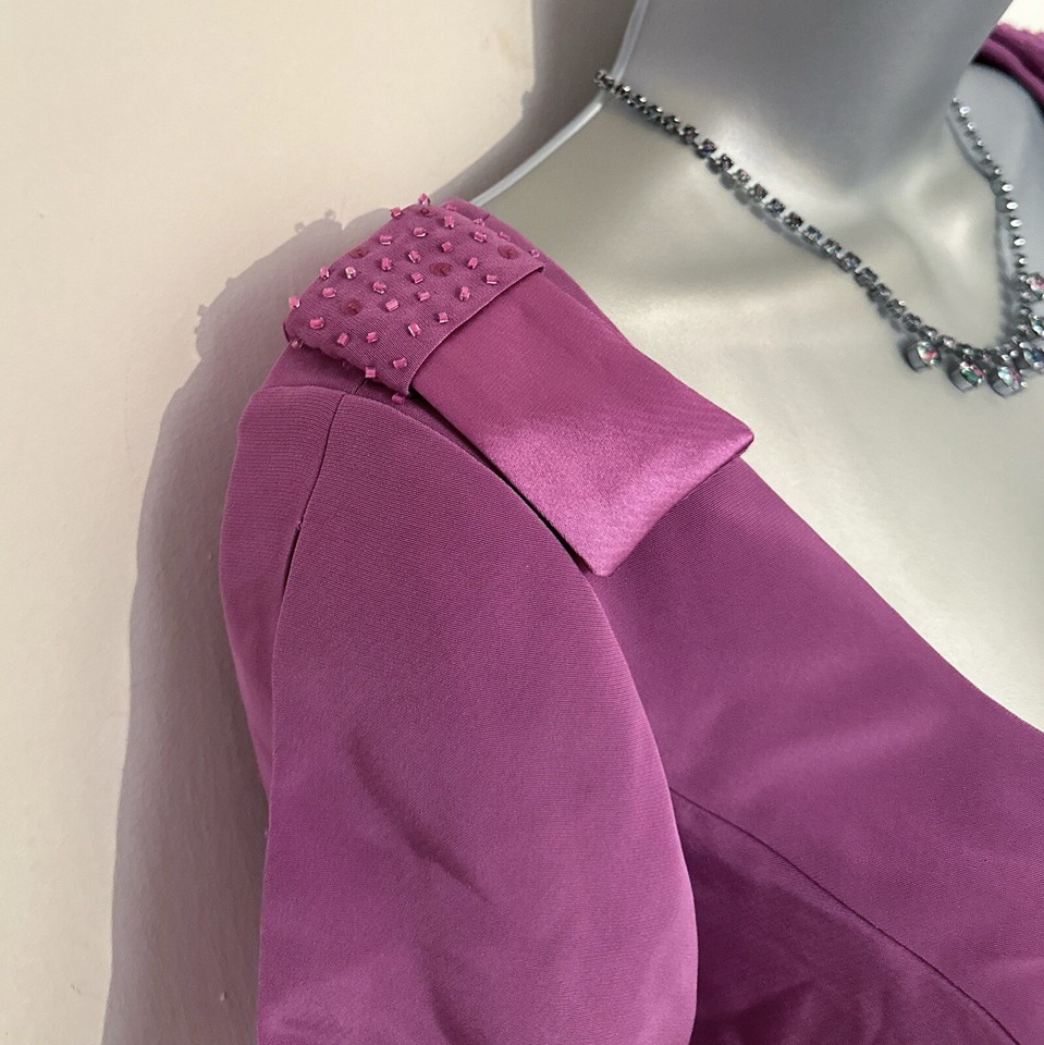 Gina Bacconi Mauve Sequin Bow Over The Knee Mother Of The Bride Dress ...