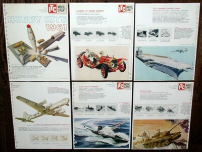 Vintage 1961 IDEAL ITC MODEL CRAFT HOBBY KITS Dealer CATALOG Pages Cars ...