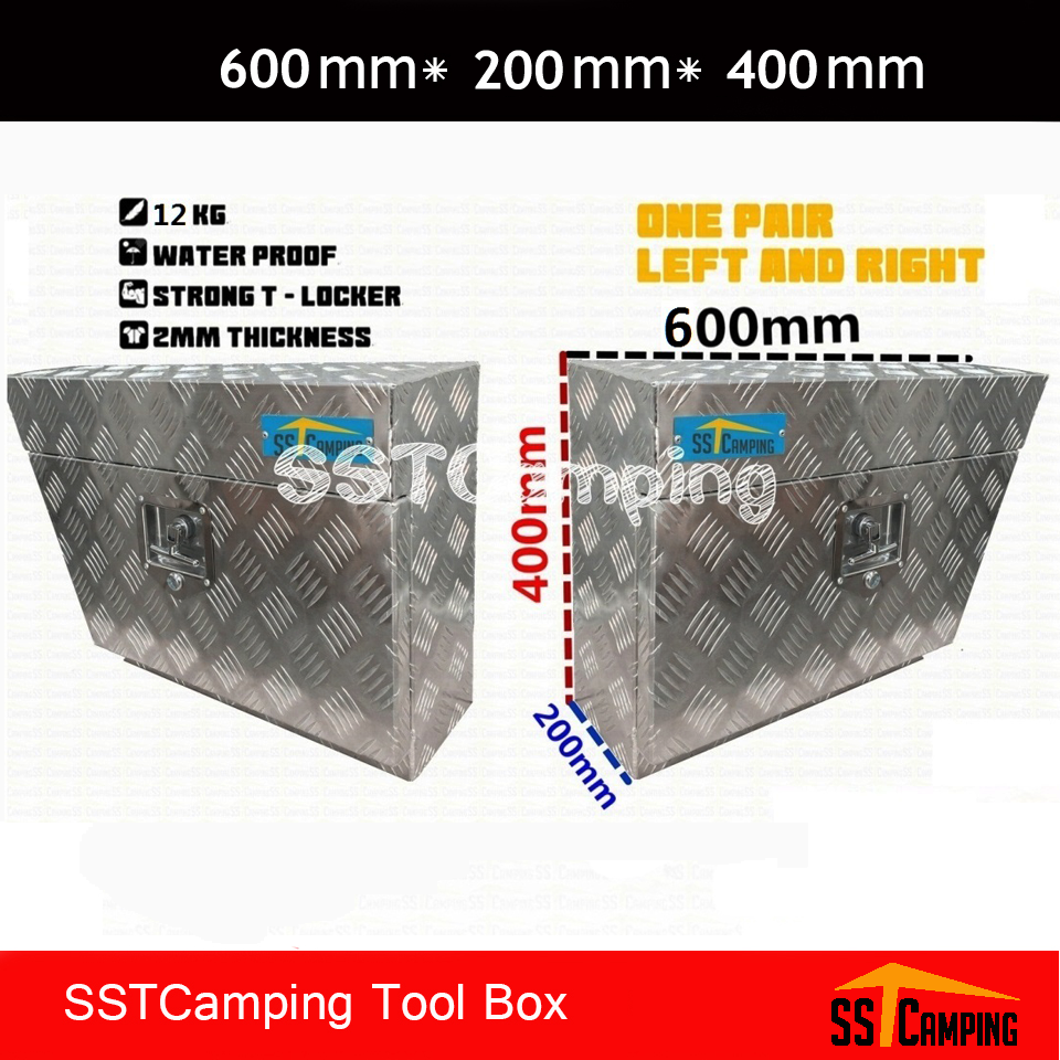 Aluminium Under Tray L600*W200*H400 Toolbox Pair (Right & Left) 2.5mm ...