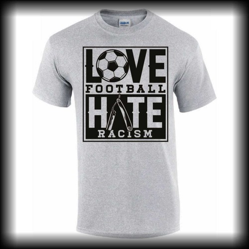 LOVE FOOTBALL HATE RACISM T/shirt GREY mens all size S-5XL punk St ...