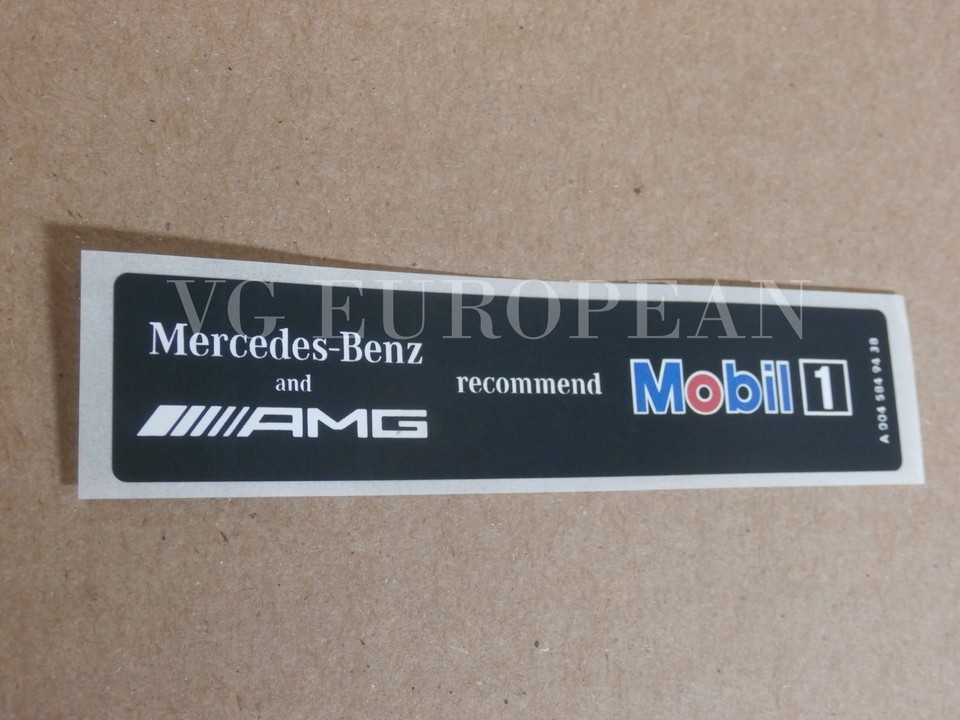 Mercedes-Benz Genuine AMG Mobil 1 Oil Sticker Label Decal NEW | eBay