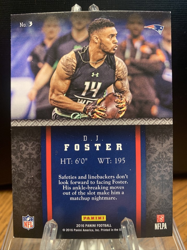 2016 Panini Combine Champions D.J. Foster Rookie New England Patriots ...